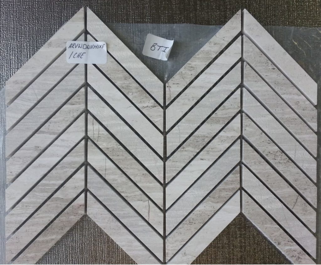 Wooden White Chevron Pattern Mosaic – Tile & Stone Gallery