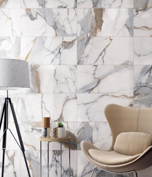 Calacatta – White & Grey Marble Look – Tile & Stone Gallery